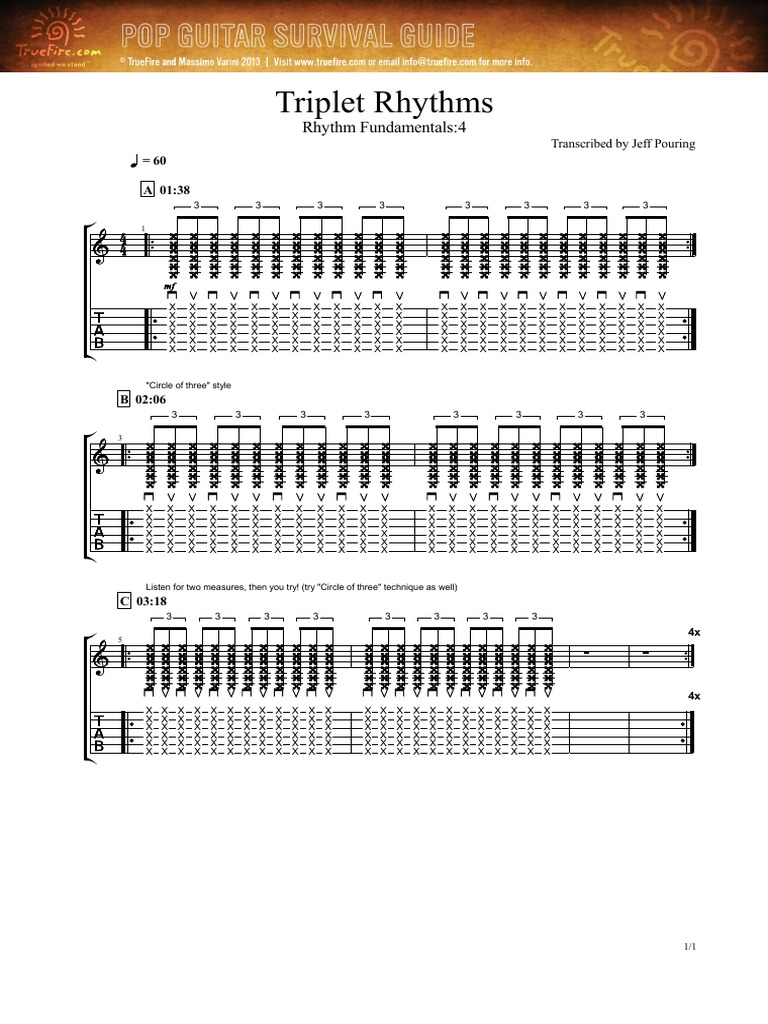 Triplet Rhythms: Rhythm Fundamentals:4 | PDF | Musical Forms | Music Theory