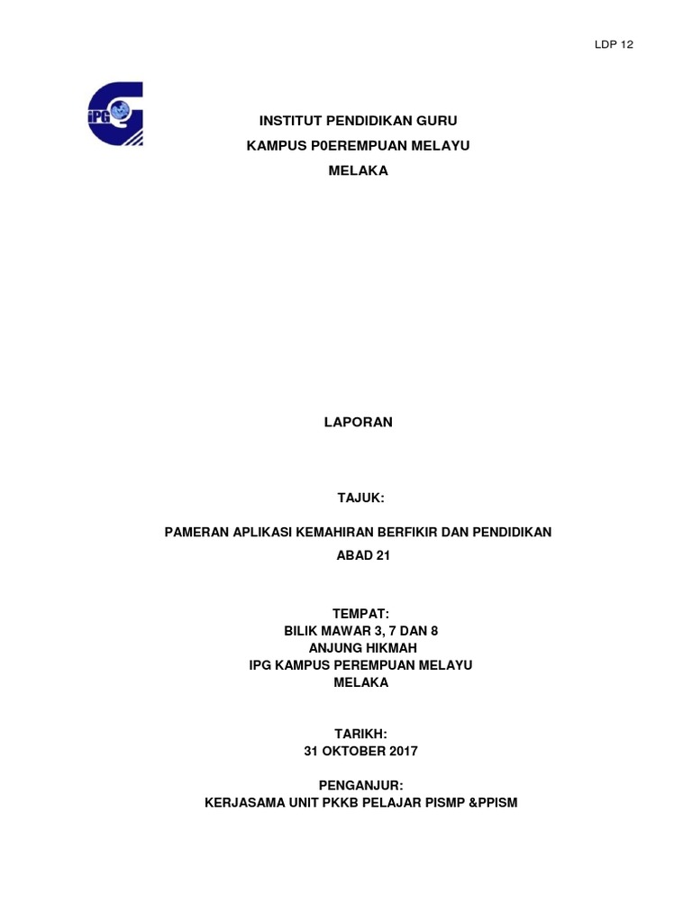 Laporan Kertas Kerja Pelajar 2017 | PDF