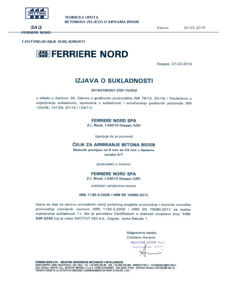 Tehnicka Uputa Sipka Ital | PDF