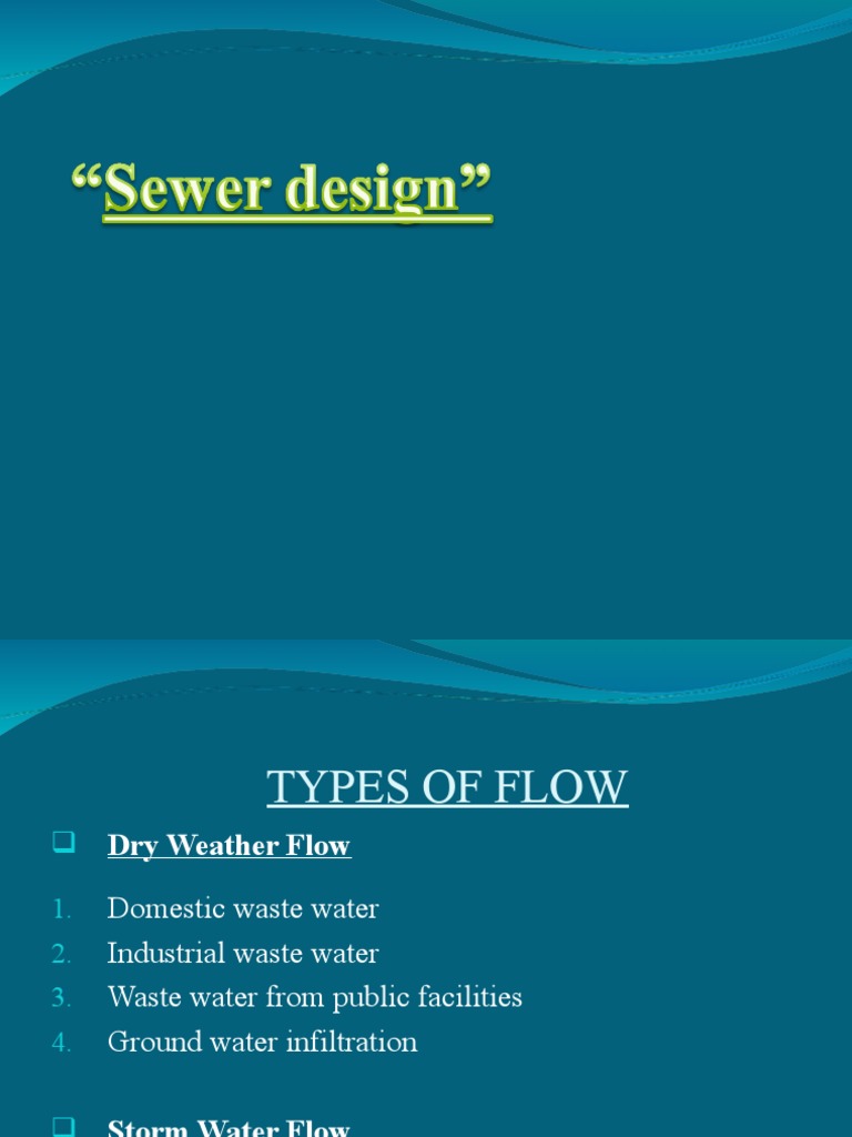PPT On Sewer Design | PDF | Sanitary Sewer | Stormwater