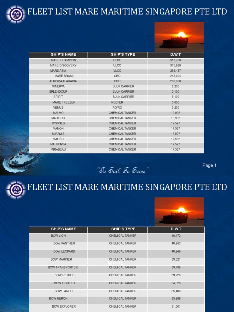 Fleet List | PDF | Oil Tanker | Chemical Process Engineering