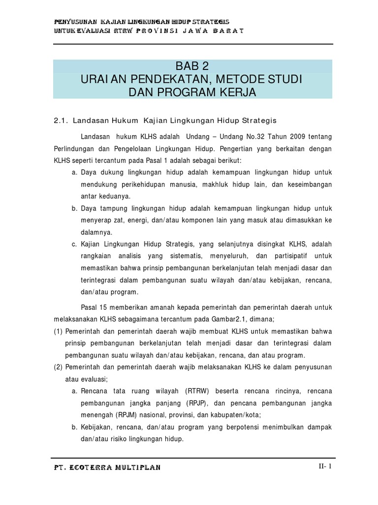 KLHS Contoh PDF | PDF