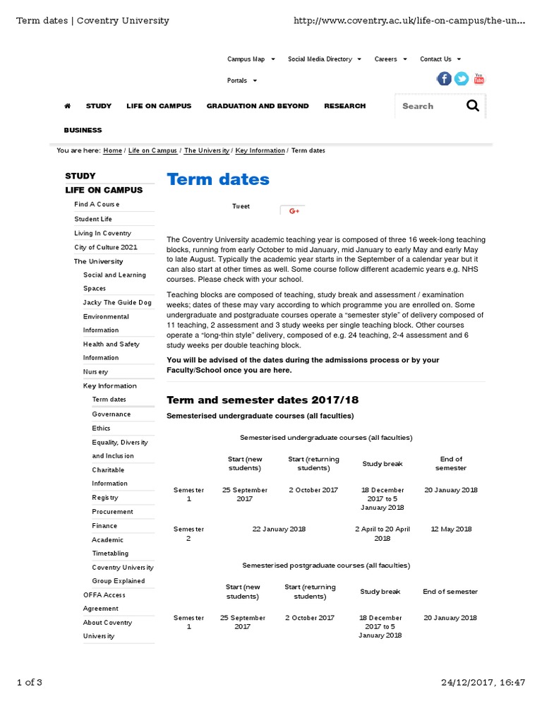 Term Dates Search PDF Academic Term Postgraduate Education
