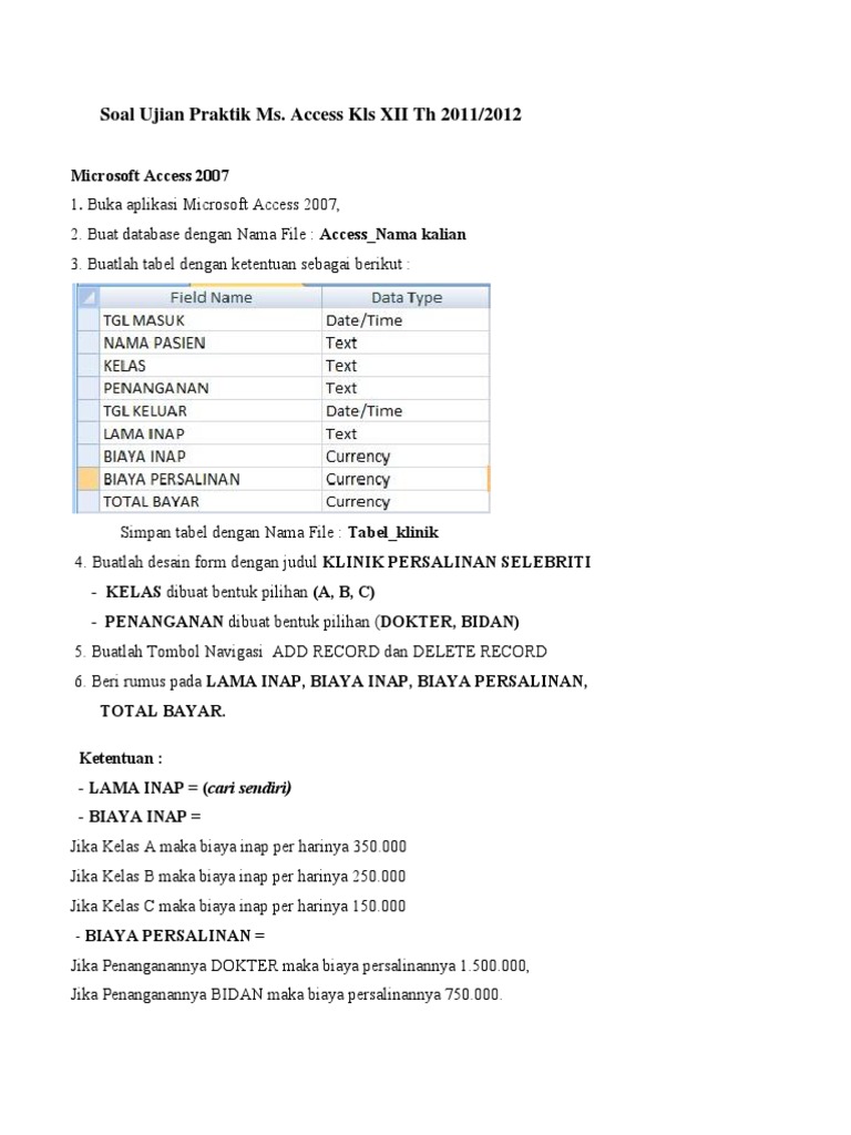Soal-Ujian-Praktik-Ms Word-A | PDF
