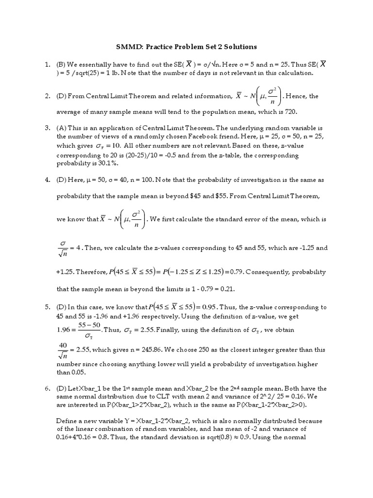 Problem Set 2 Solutions | PDF | P Value | Standard Error