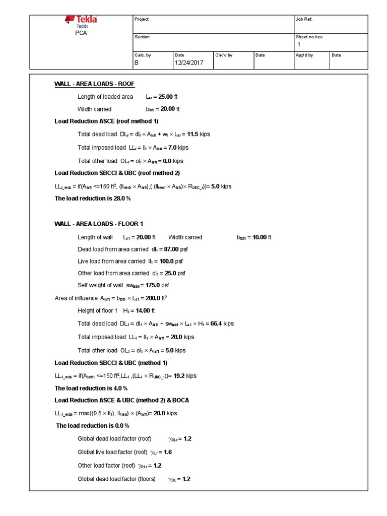 Wall Load Chase Down Example | PDF | Architectural Design | Architecture