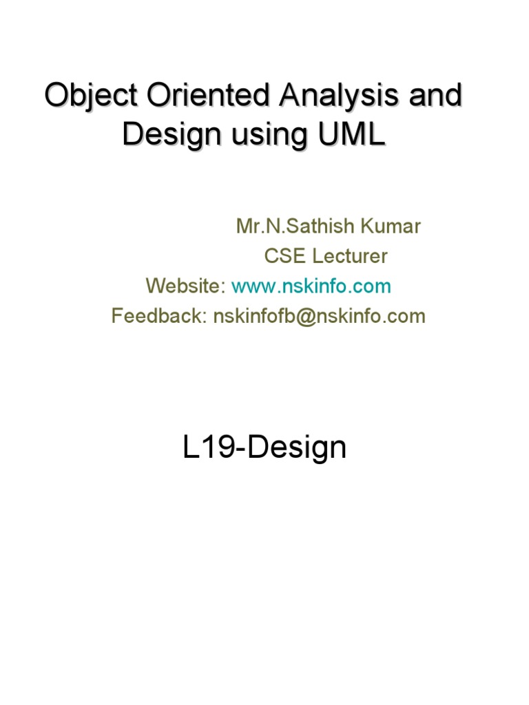 Object Oriented Analysis and Design Using UML | PDF | Method (Computer ...