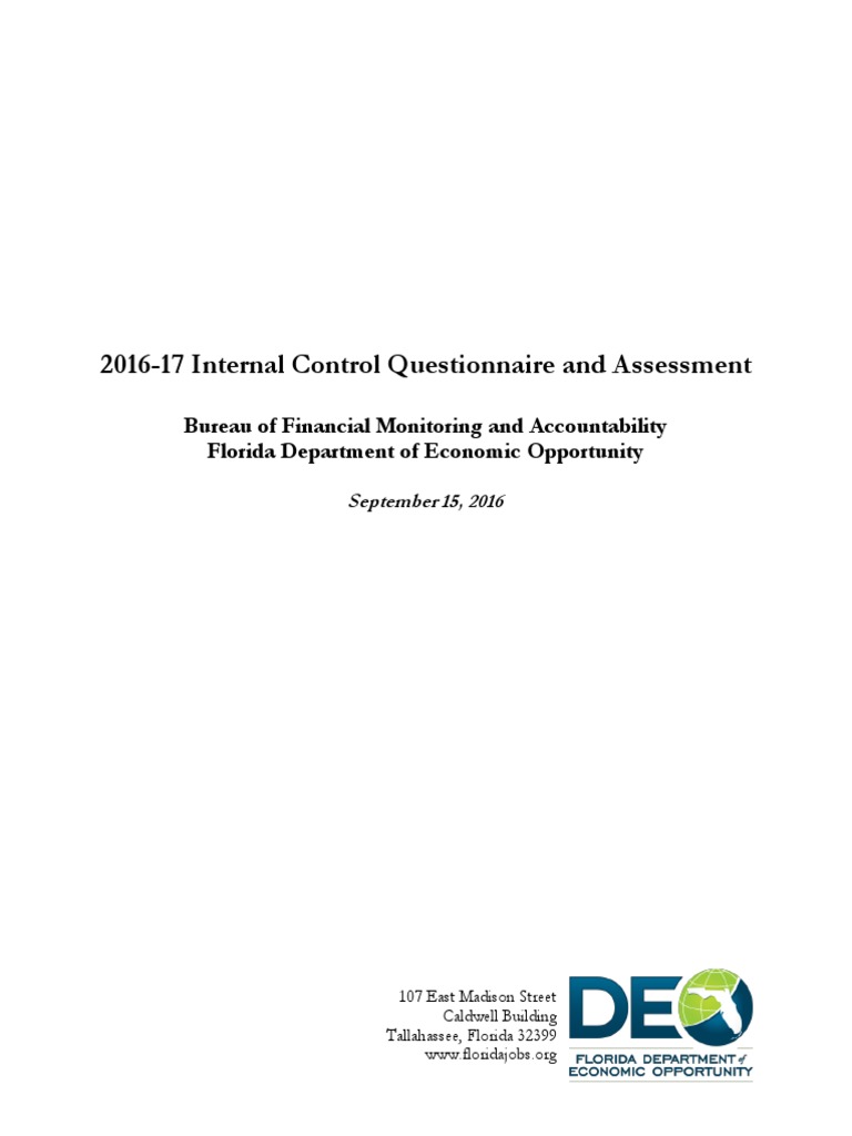 Internal Control Questionnaire | PDF | Internal Control | Risk