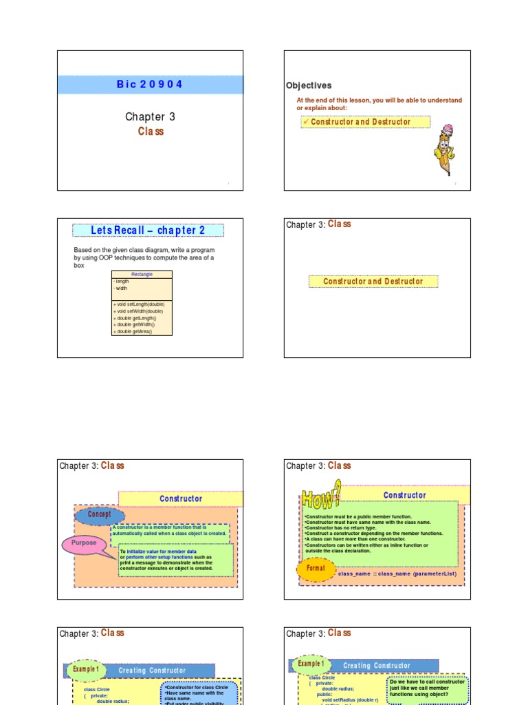 Class: Lets Recall - Chapter 2 | PDF | Constructor (Object Oriented ... Class: Lets Recall - Chapter 2 | PDF | Constructor (Object Oriented ...