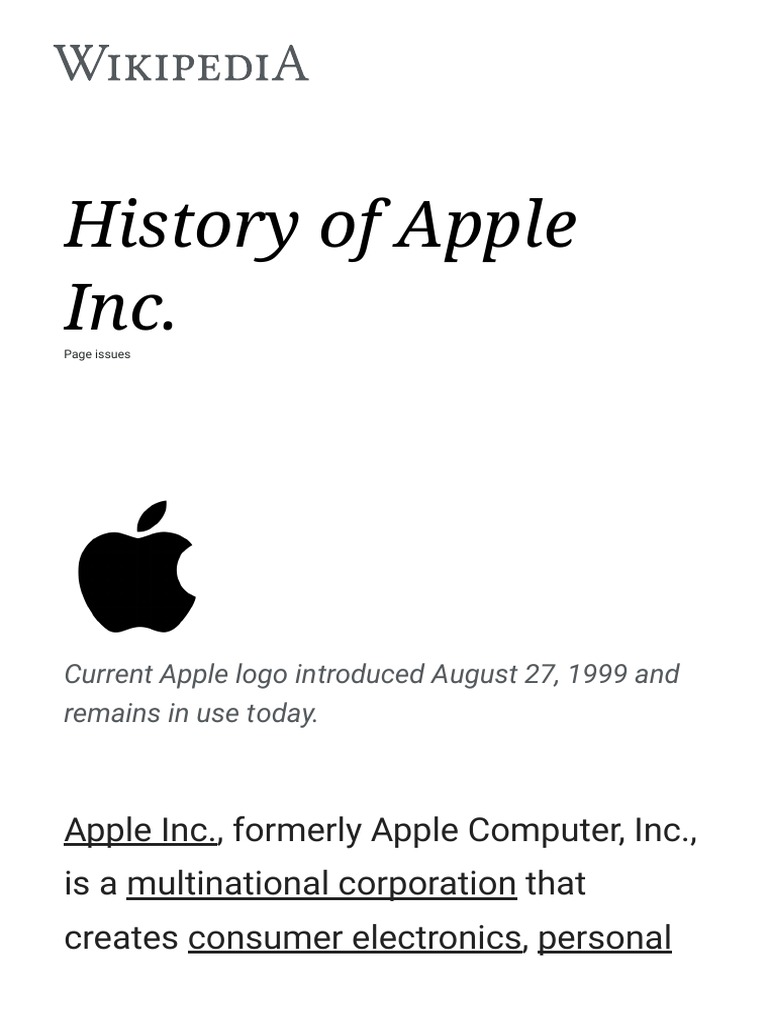 History of Apple Inc. and Its Founding | PDF | Macintosh | I Cloud