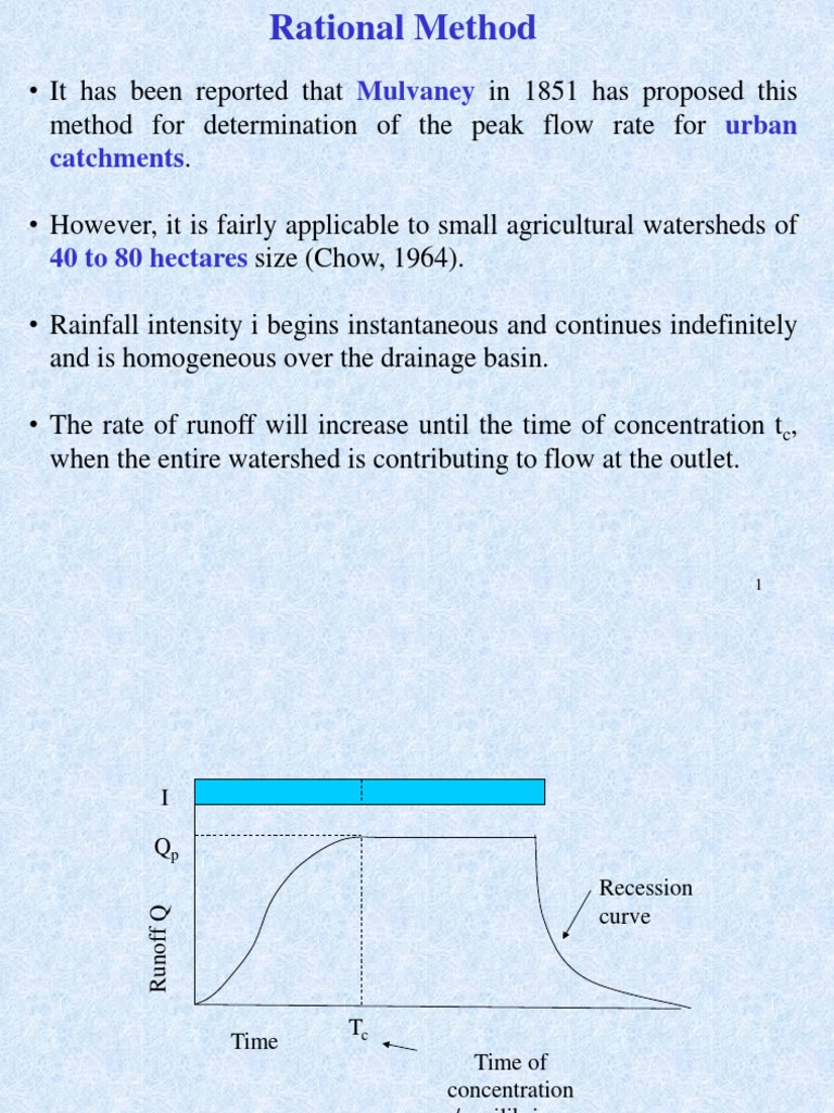 1 6 Rational Method | Drainage Basin | Surface Runoff
