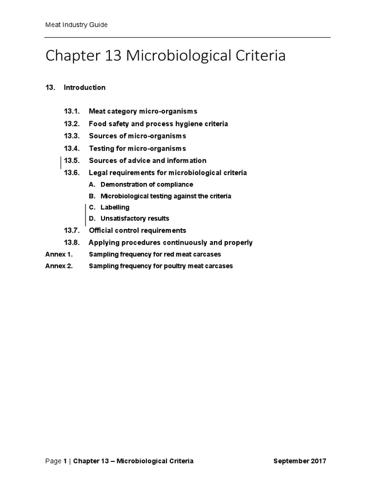 Meat Safety: Microbiological Criteria | PDF | Foodborne Illness | Meat
