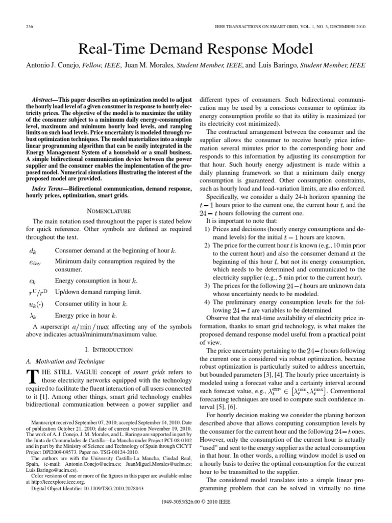 Real-Time Demand Response Model | PDF | Smart Grid | Electrical Grid