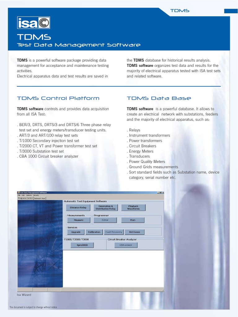 Test Data Management Software: TDMS Control Platform TDMS Data Base ...