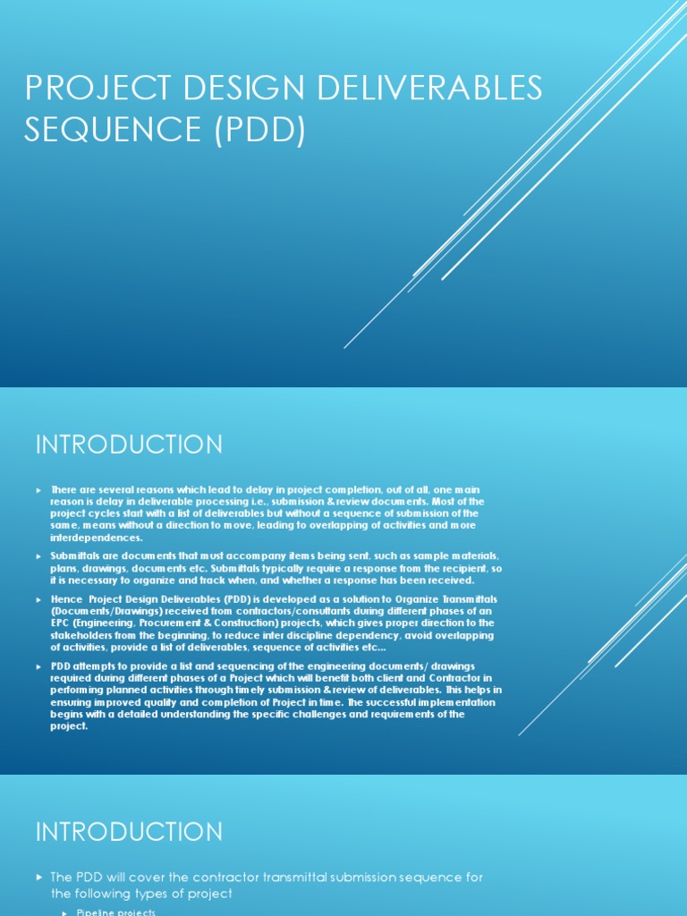 Project Design Deliverables Sequence PDD PDF | PDF | Electrical ...