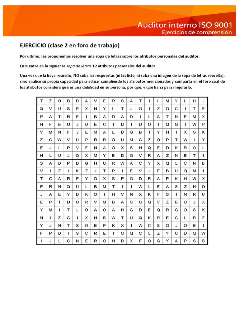 Ejercicio Clase 2 - Sopa de Letras | PDF