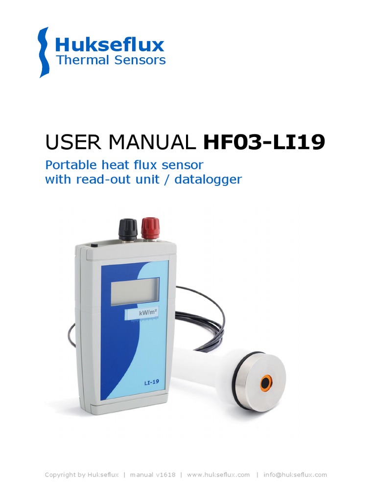 User Manual Hf03-Li19: Hukseflux | PDF | Calibration | Electrical Connector