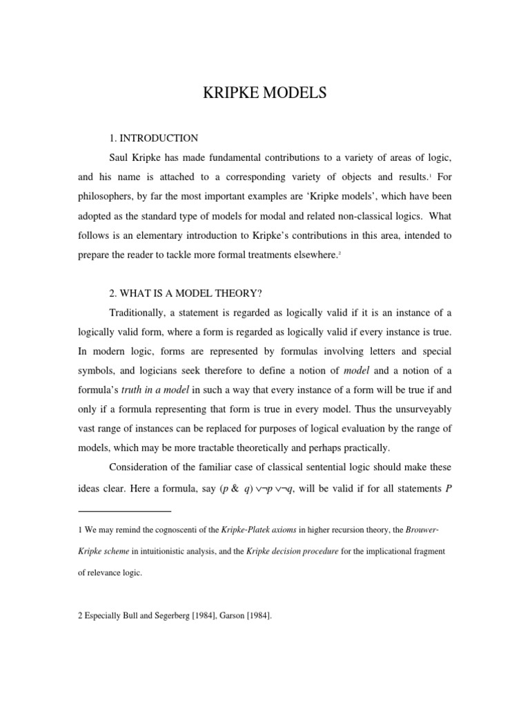 Kripke 1 | PDF | Modal Logic | Logic