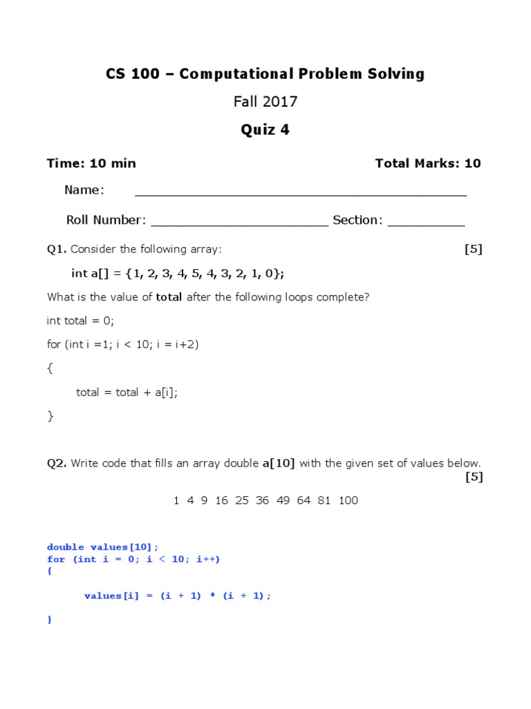 CS 100 - Computational Problem Solving: Fall 2017 | PDF | Computers | Technology & Engineering