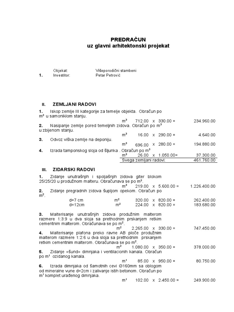 Predracun - Primer | PDF
