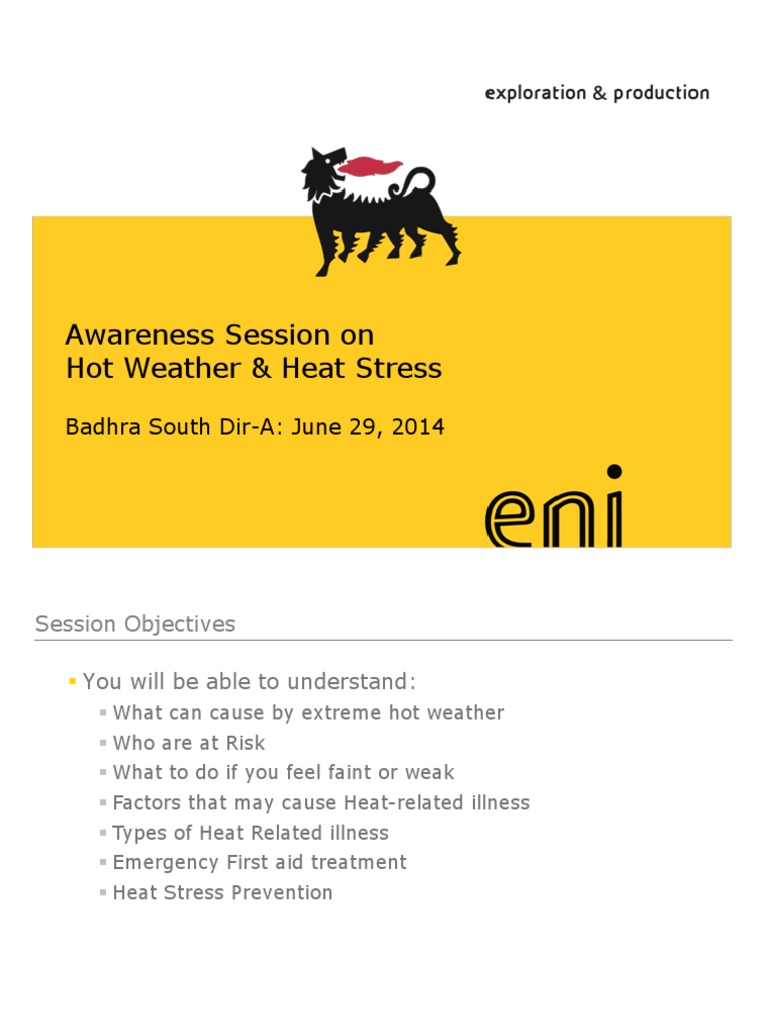 Awareness Session On Hot Weather & Heat Stress | PDF