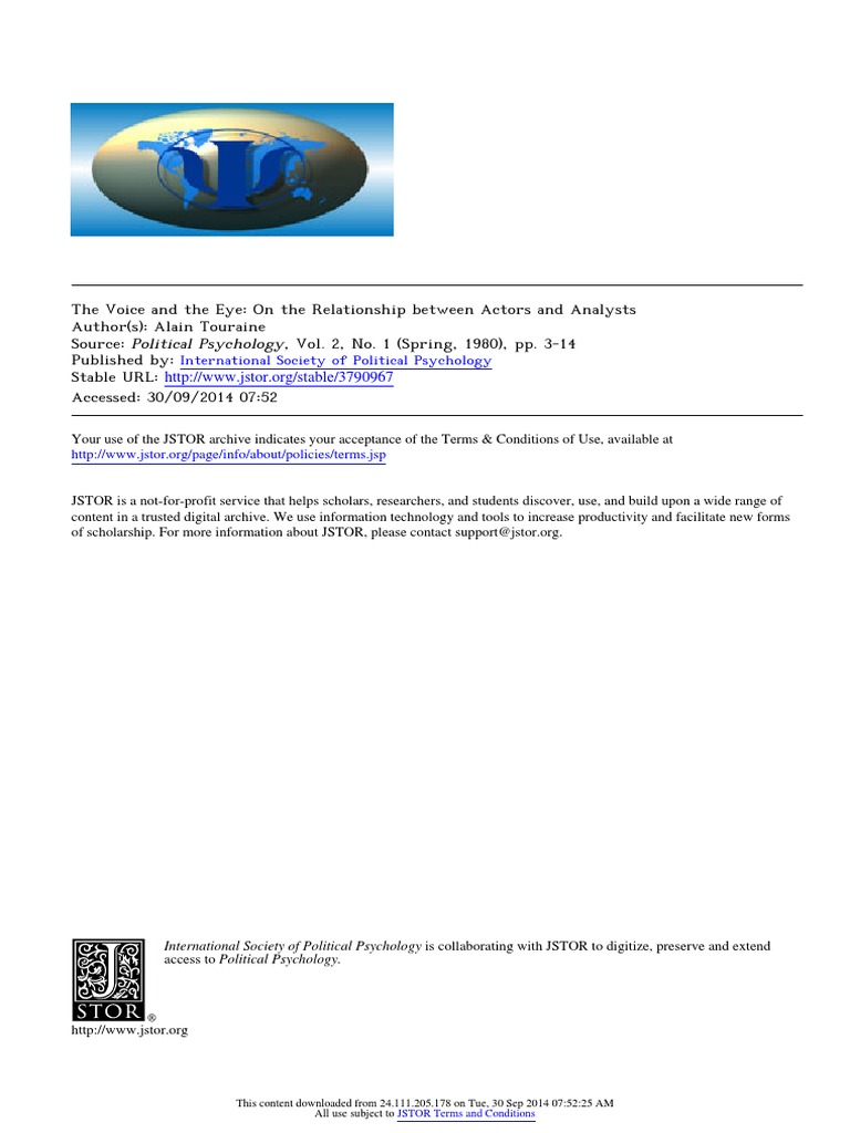 The Voice and The Eye On The Relationship Between Actors and Analysts ...