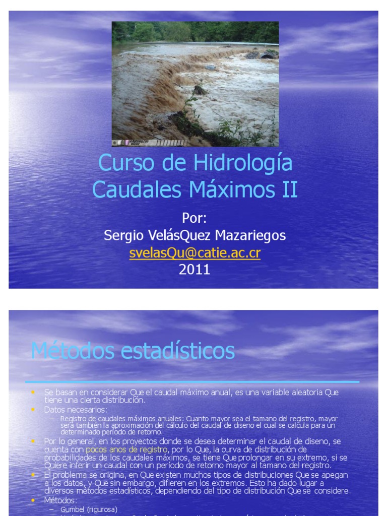 Capitulo 6b | PDF | Descarga (hidrología) | Distribución de probabilidad