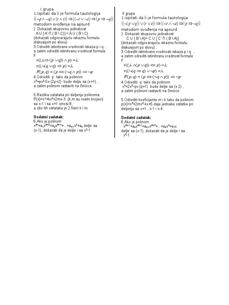 Prvi Pismeni Zadatak I Razred | PDF