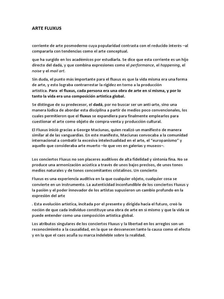 Características del Arte Fluxus | PDF