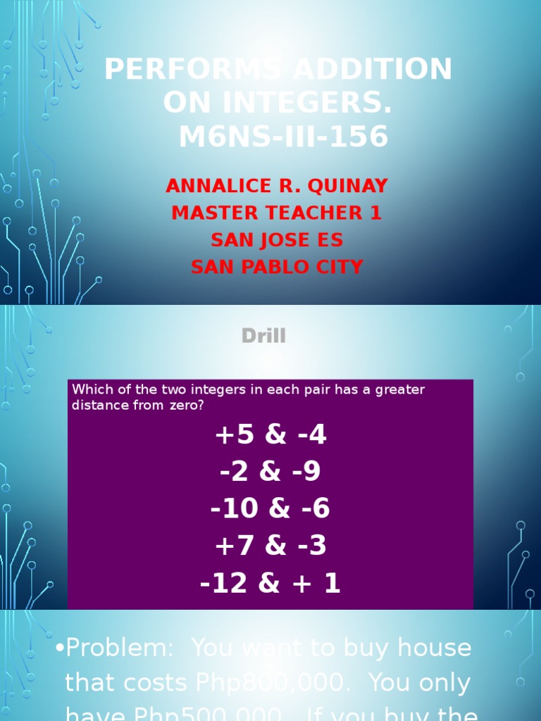 MATH 6 Q2 WEEK 9 Day 1-4 Performs Basic Operations On Integers | PDF | Subtraction | Multiplication