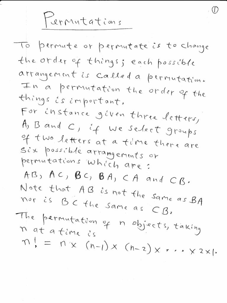Permutations Combinations Pdf