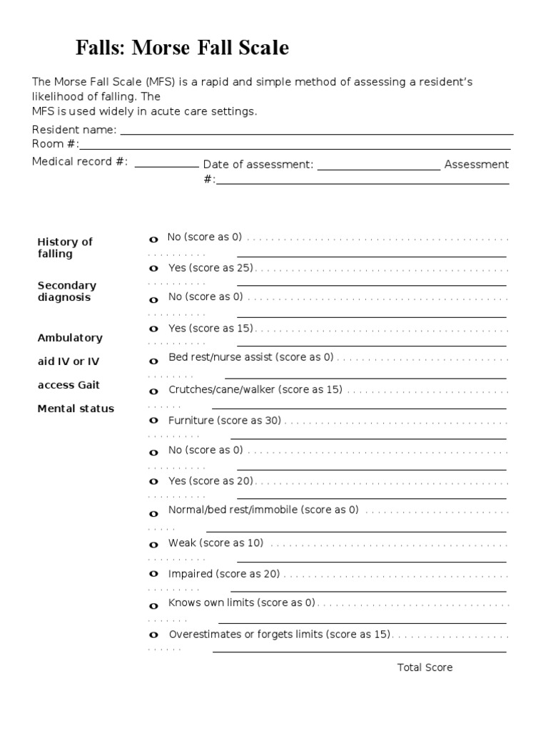 Falls - Morse Fall Scale Final | PDF | Medicare (United States ...
