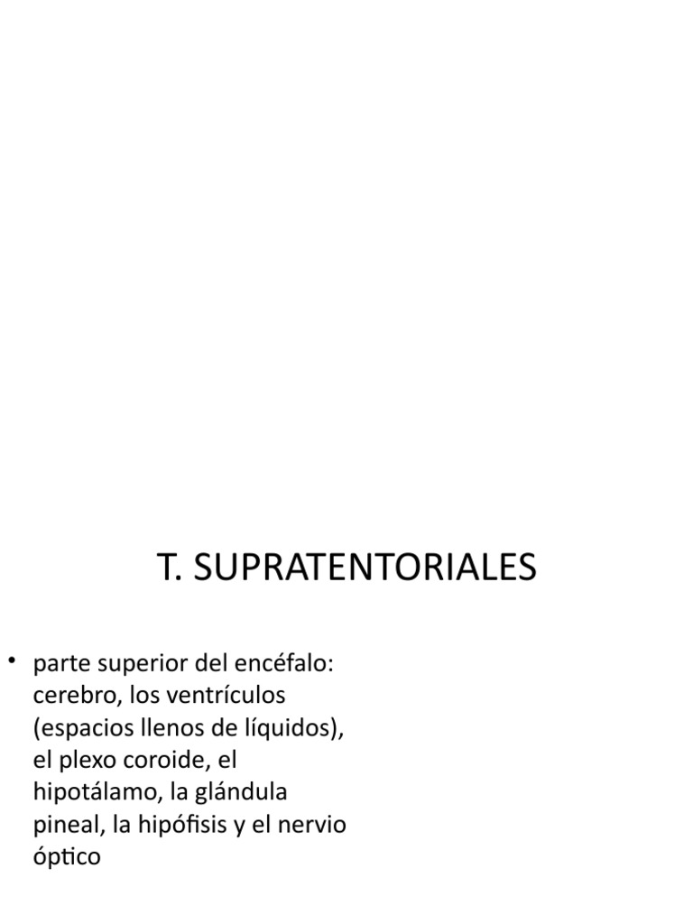 Tumores Supra e Infra Tentoriales | PDF | Especialidades Medicas ...
