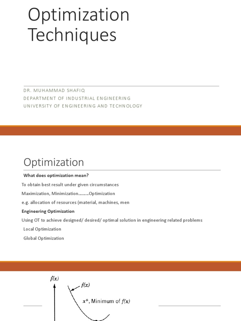 Optimization Techniques | PDF | Metaheuristic | Mathematical Optimization