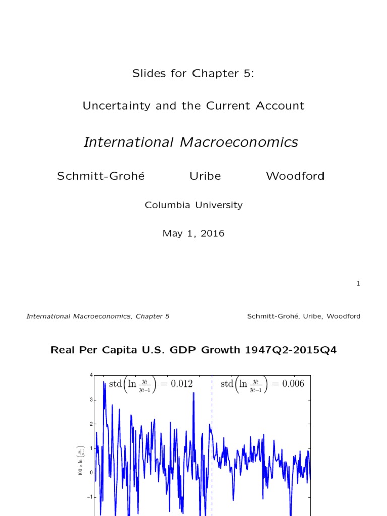 International Macroeconomics: Slides For Chapter 5: Uncertainty and The Current Account | PDF ...