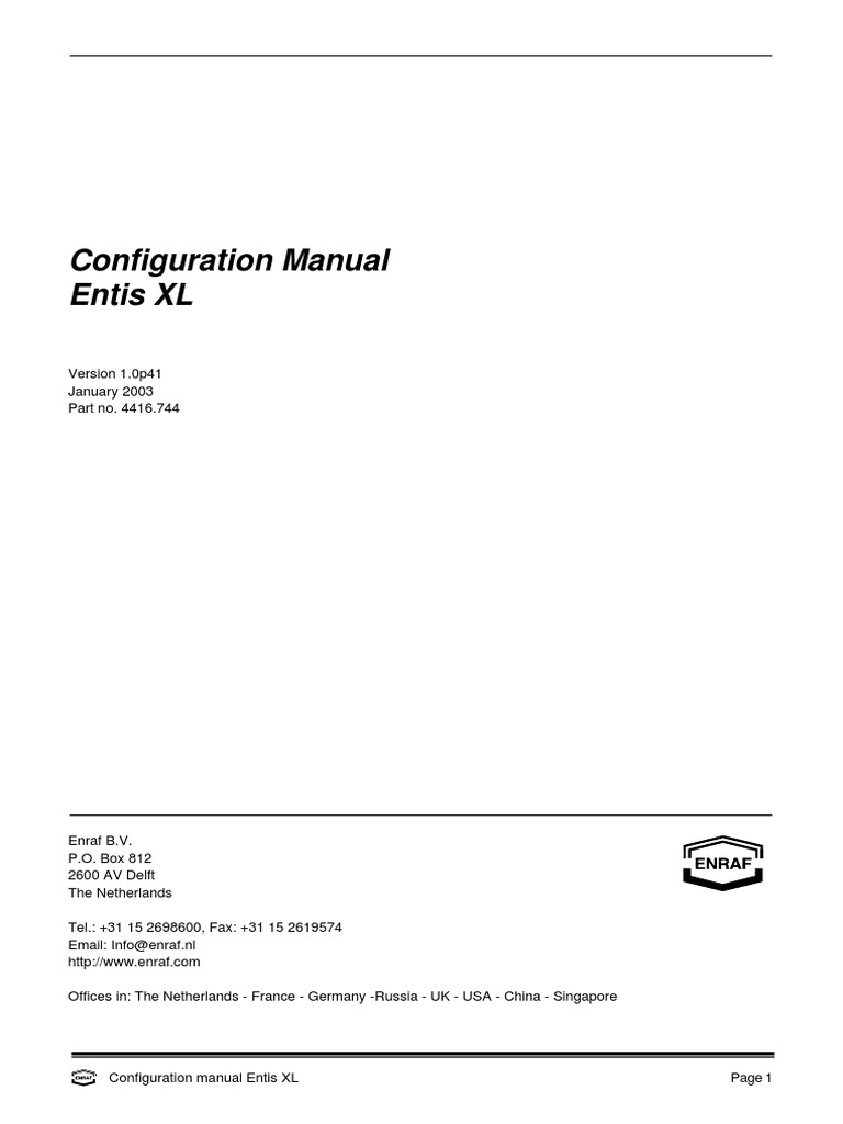 Configuration Manual Entis XL | PDF | Scalability | Login