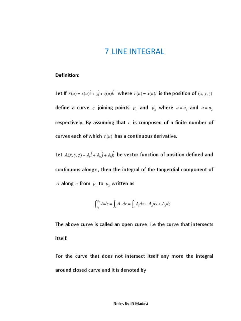 Module 7 Learning Notes | PDF | Integral | Vector Space