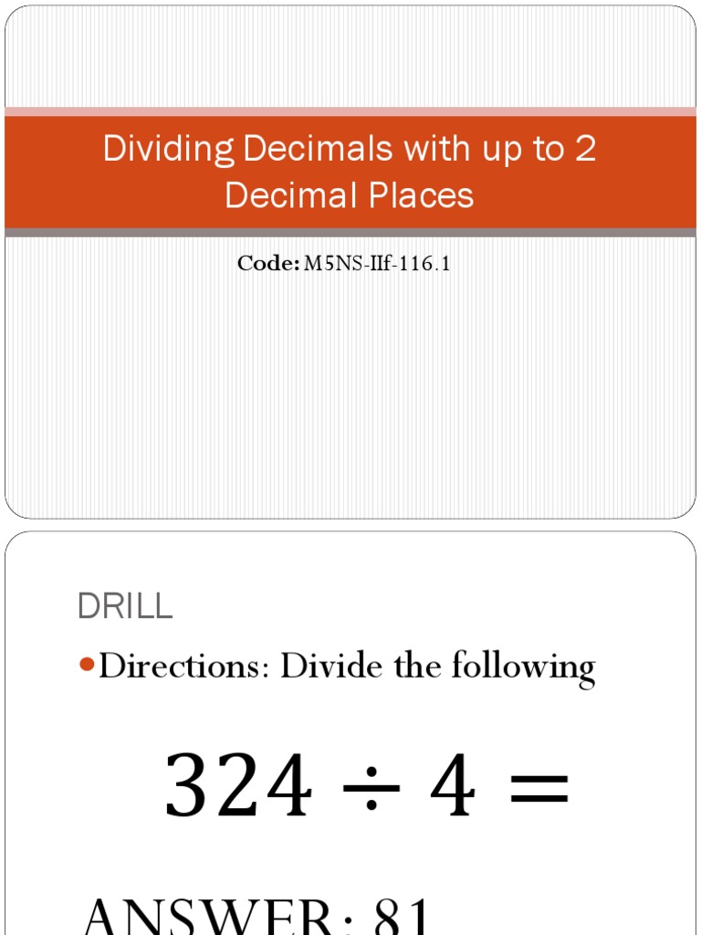 Dividing Decimals With Up to 2 Decimal Places | Algebra | Elementary ...