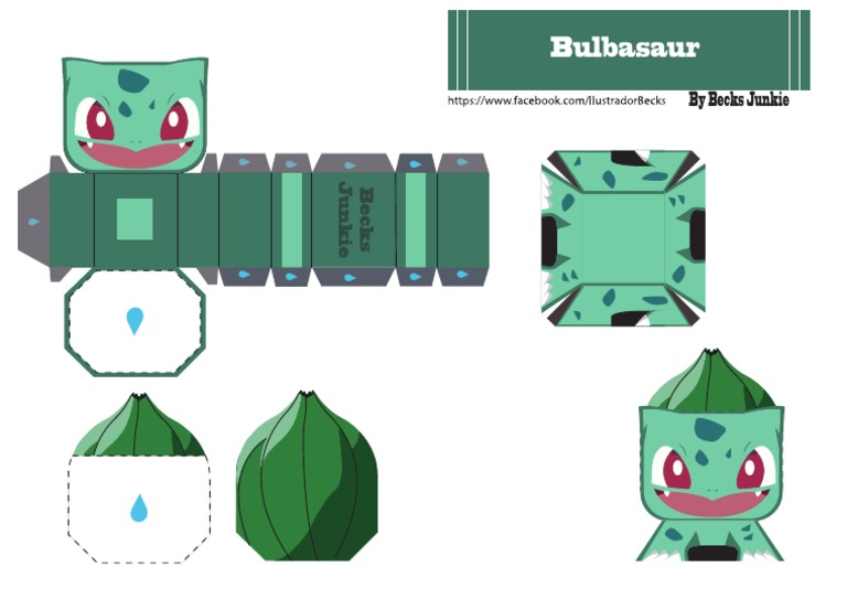 Bulbasaur Mini Papercraft by Becks Junkie PDF | PDF