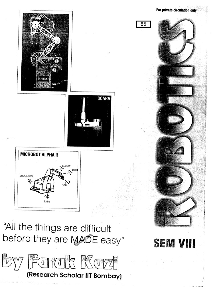Robotics Imp Notes PDF | PDF