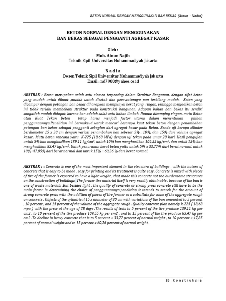 Beton Normal Dengan Menggunakan | PDF