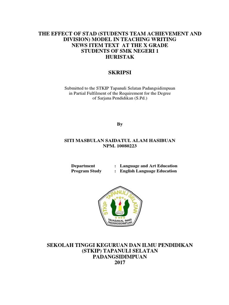 Sampul SKRIPSI Bahasa Inggris | PDF