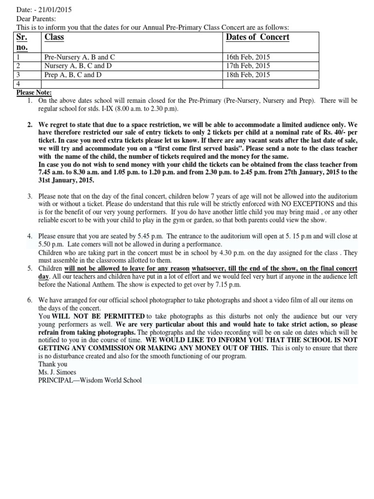 Concert Notice 4 6049 9912 | PDF | Social Institutions | Social Science