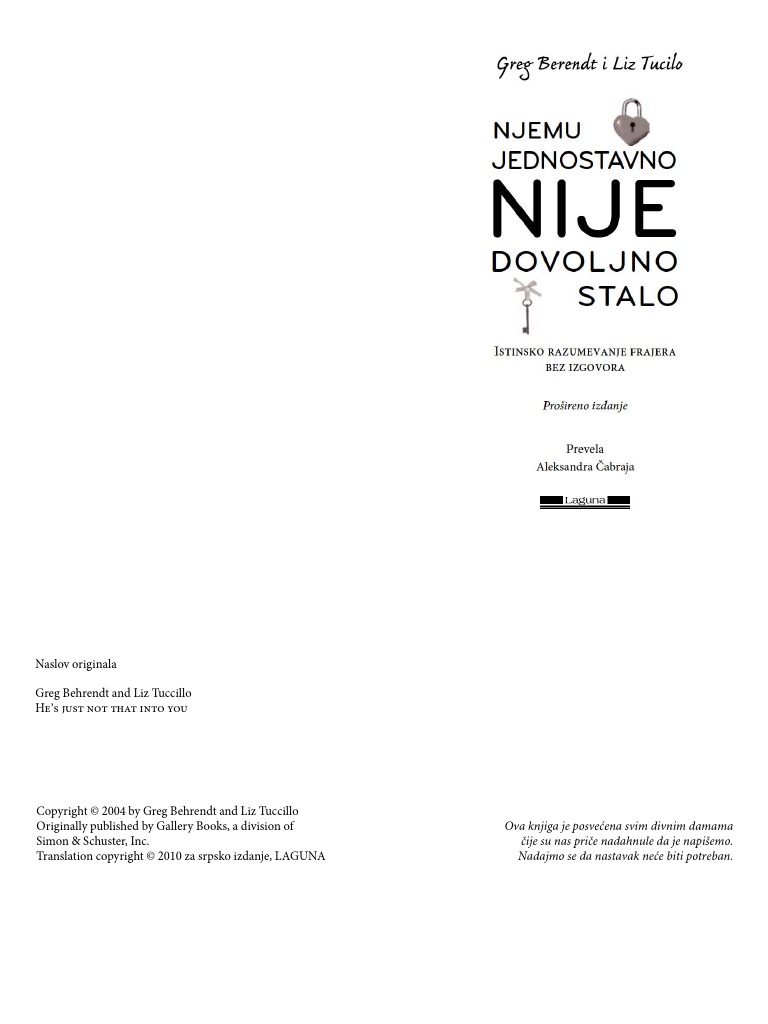 G Behrendt I L Tuccillo, Njemu Jednostavno Nije Dovoljno Stalo | PDF