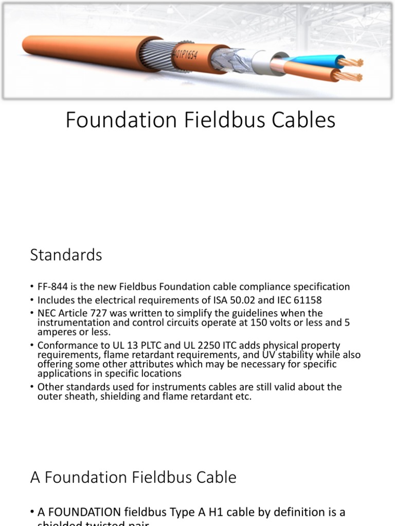 Foundation Fieldbus Cables | PDF | Network Topology | Coaxial Cable