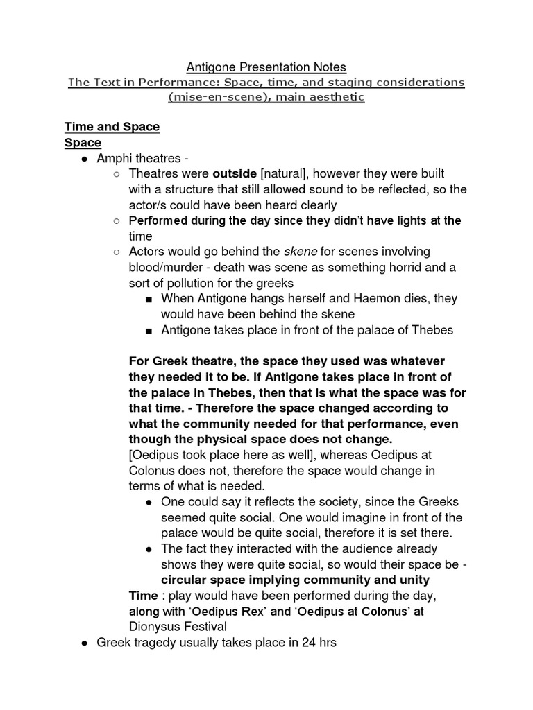 Antigone: Masks and Performance Space | PDF | Mask | Tragedy