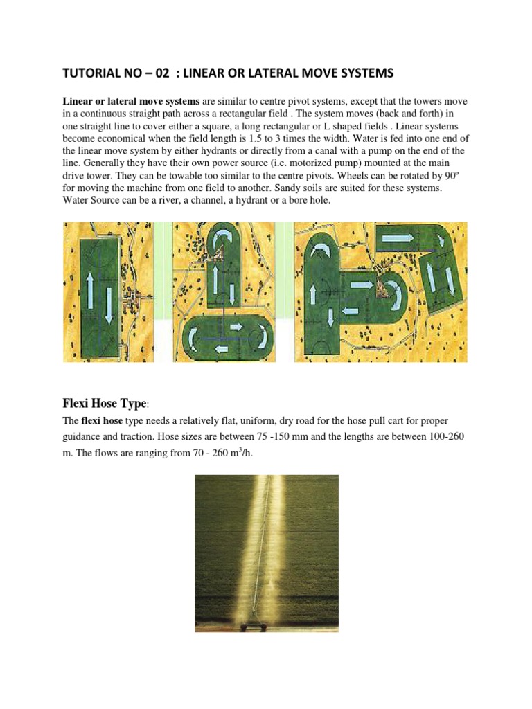 Linear or Lateral Move Systems | PDF | Pump | Wheat