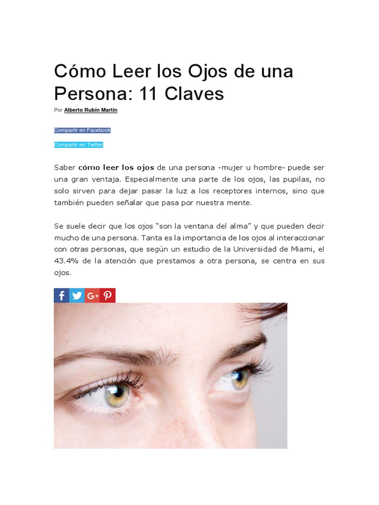 Cómo Leer Los Ojos de Una Persona | PDF | Ojo | Cookie HTTP