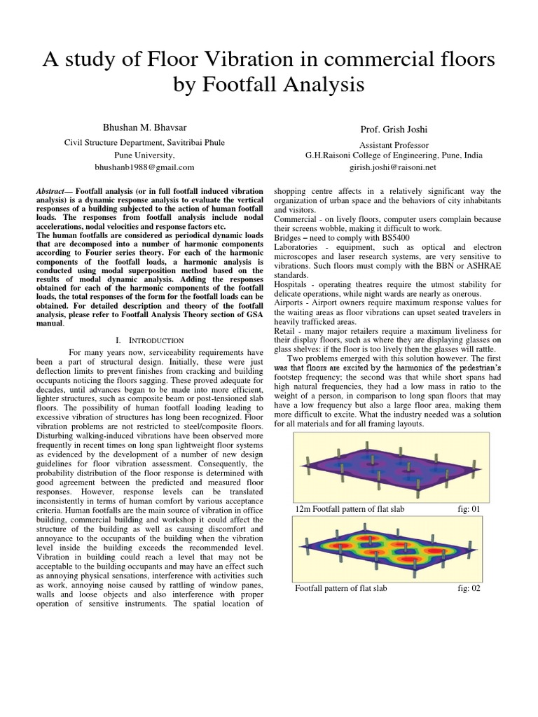 A Study of Floor Vibration in Commercial Floors by Footfall Analysis ...