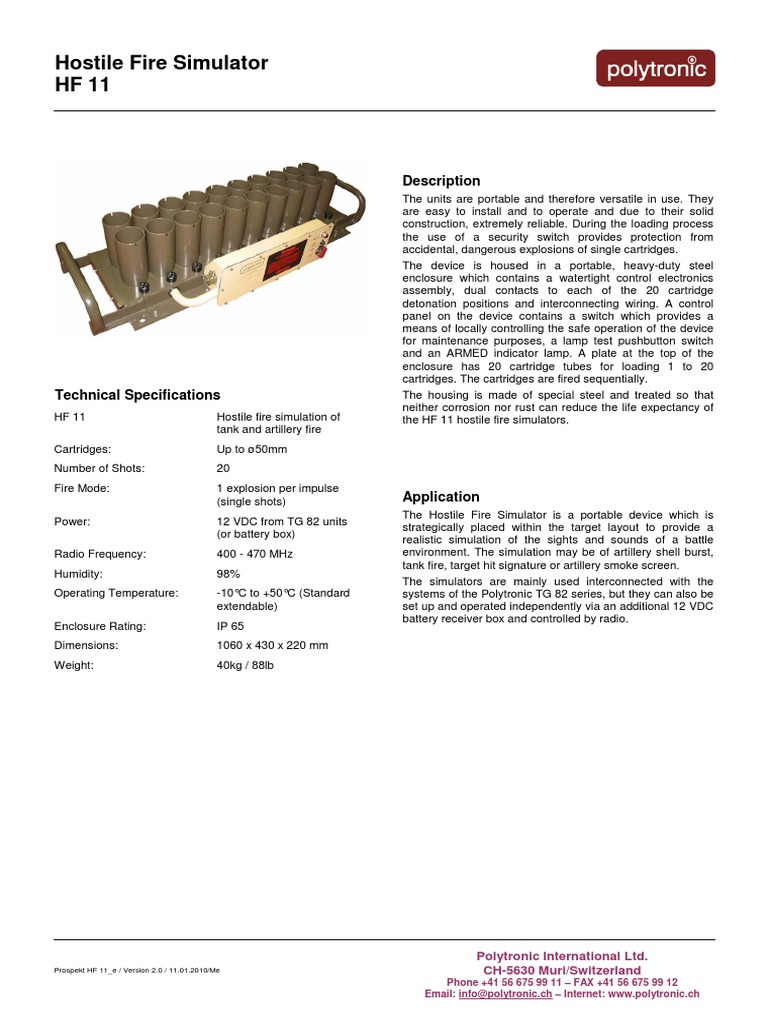 Hostile Fire Simulator HF 11: Description | PDF | Artillery | Cartridge ...